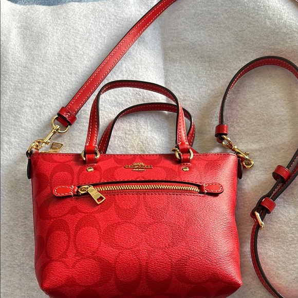 Coach | Bags | Coach Mini Gallery Red Leather Handbag | Poshmark